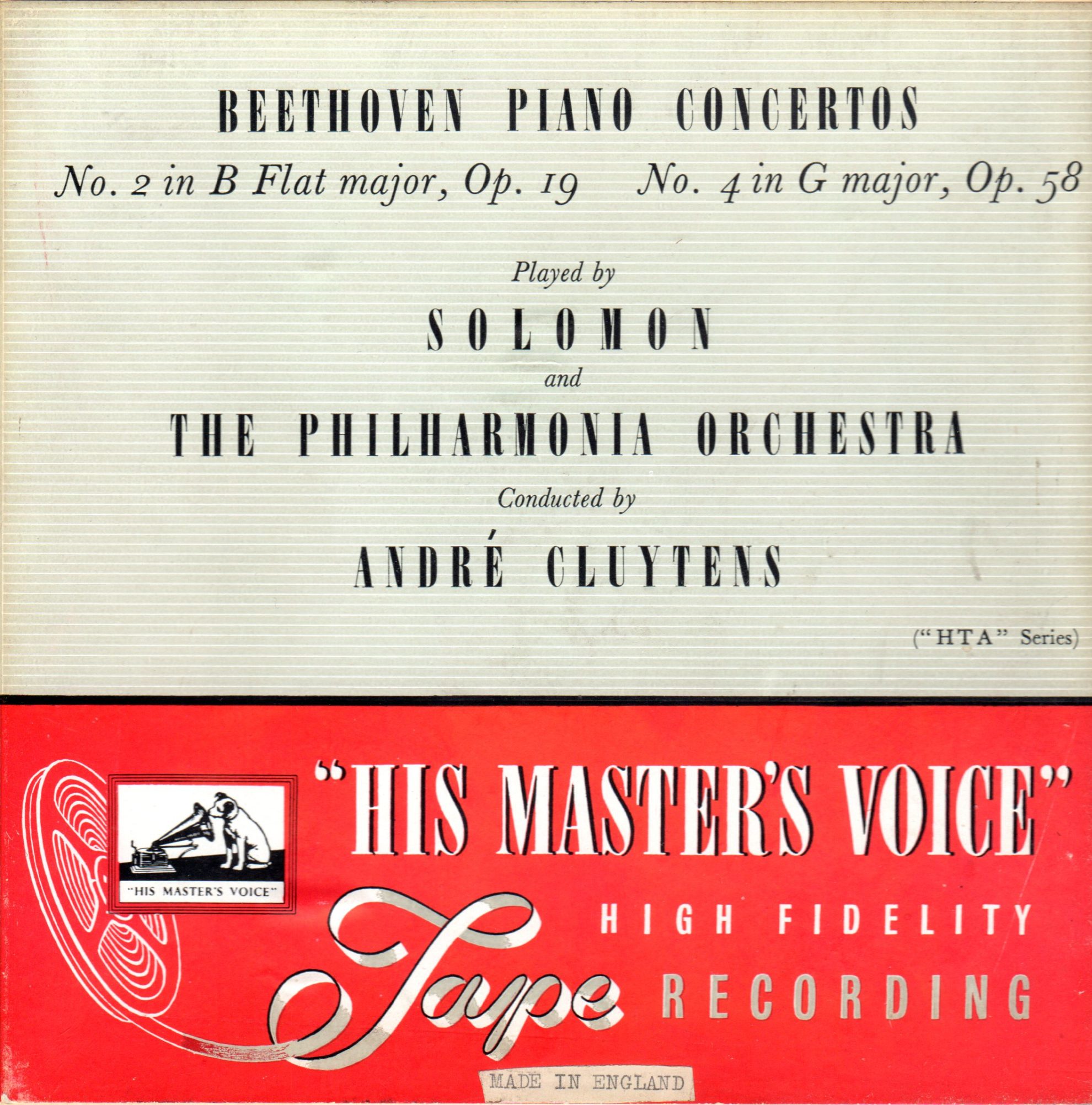 Solomon – II – Beethoven Concertos n°2 Op.19 & n°4 Op.58 Cluytens ...